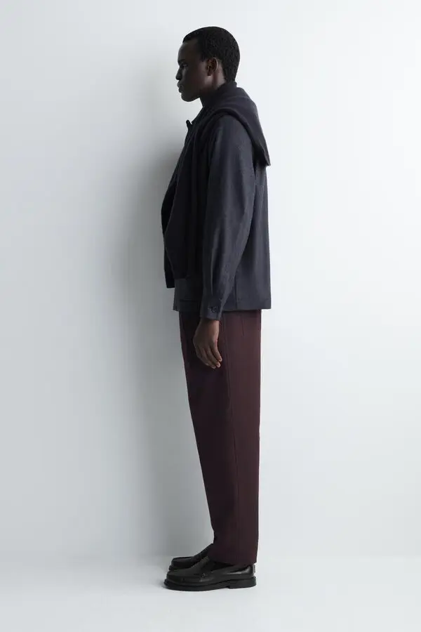 Cos Cropped Straight-leg Trousers - Brown