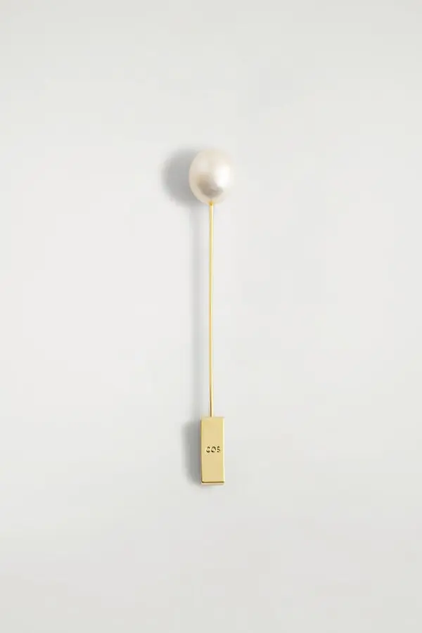 Cos Freshwater Pearl Brooch - Gold