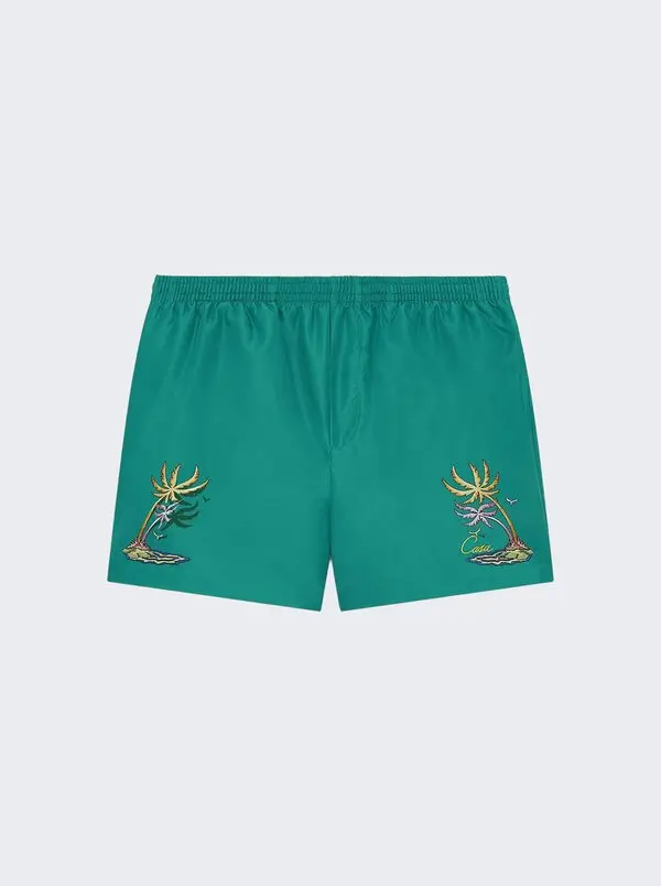 Casablanca Casa Embroidery Swim Shorts - Green