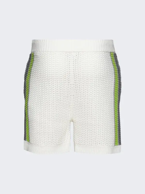 Casablanca Stripe Crochet Shorts - White