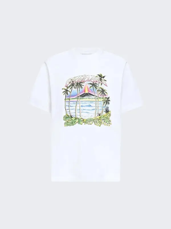 Casablanca Volcano Printed Classic Tee - White