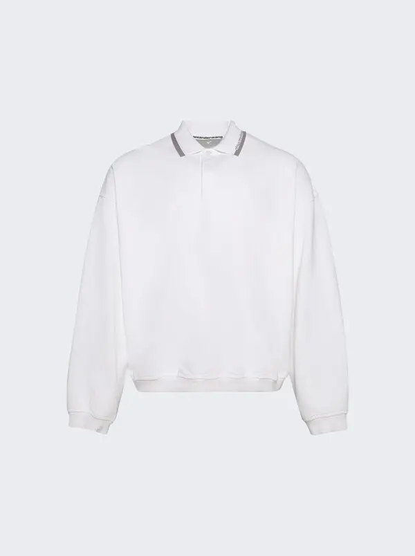 Alexander Wang Long Sleeve Polo Shirt - White