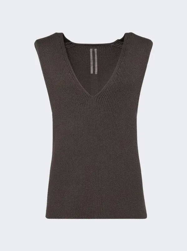 Rick Owens Concordians V-neck Tank - Brown