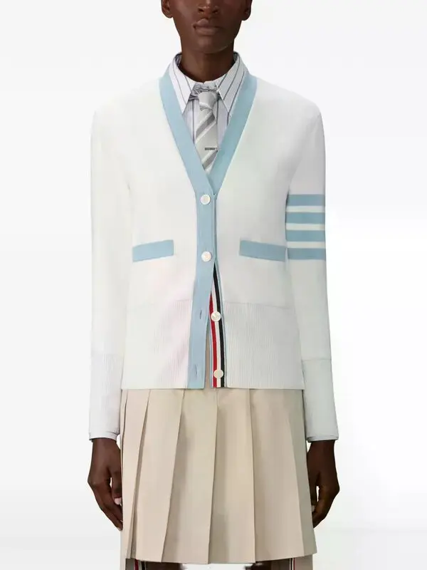 Thom Browne Stripe-detail Cardigan - White