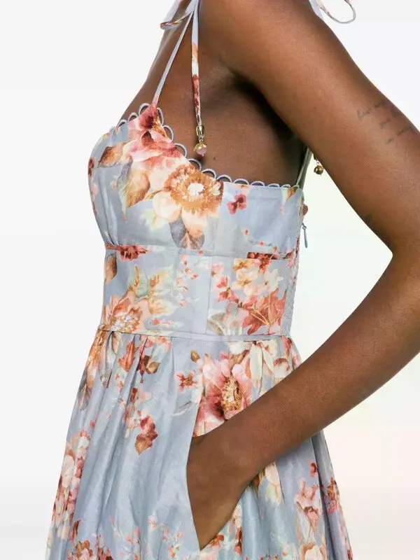zimmermann picnic floral midi-dress Zimmermann Hypnotic Picnic Floral-print Midi Dress