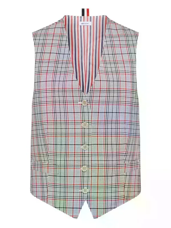 Thom Browne Plaid Waistcoat
