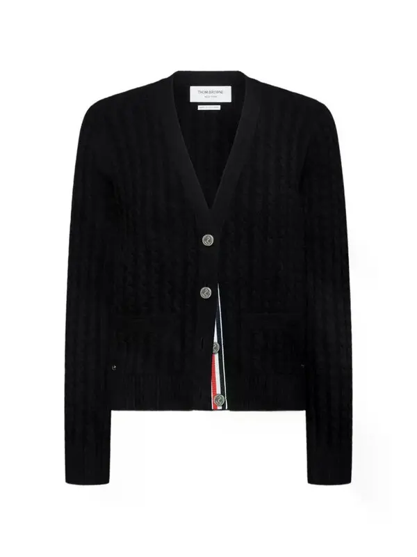 Thom Browne Cable-knit Cardigan - Black