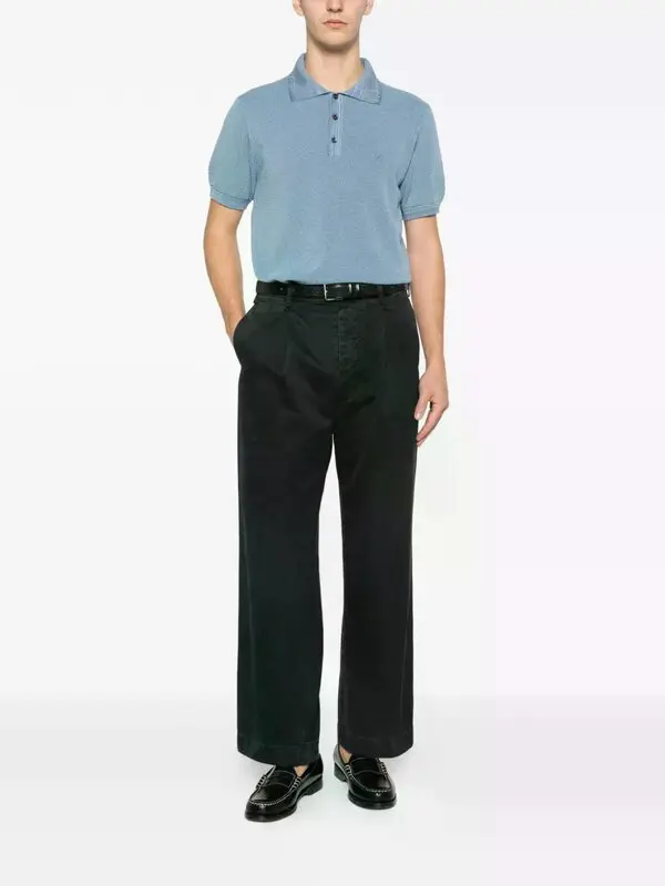 Etro Textured-knit Polo Shirt - Blue