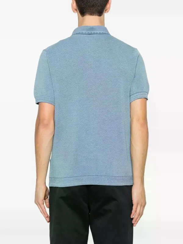 Etro Textured-knit Polo Shirt - Blue