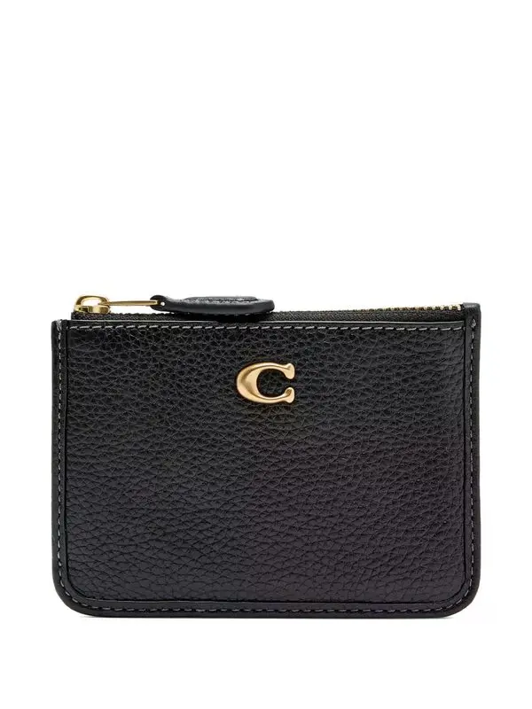 COACH® Mini Id Leather Zip-fastening Wallet - Black