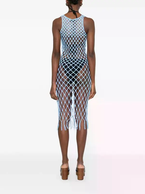 Christopher Esber Open Knit Fringed Dress