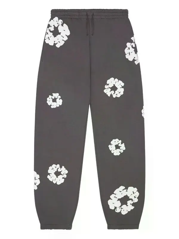 DENIM TEARS Cotton Wreath Drawstring Track Pants - Grey