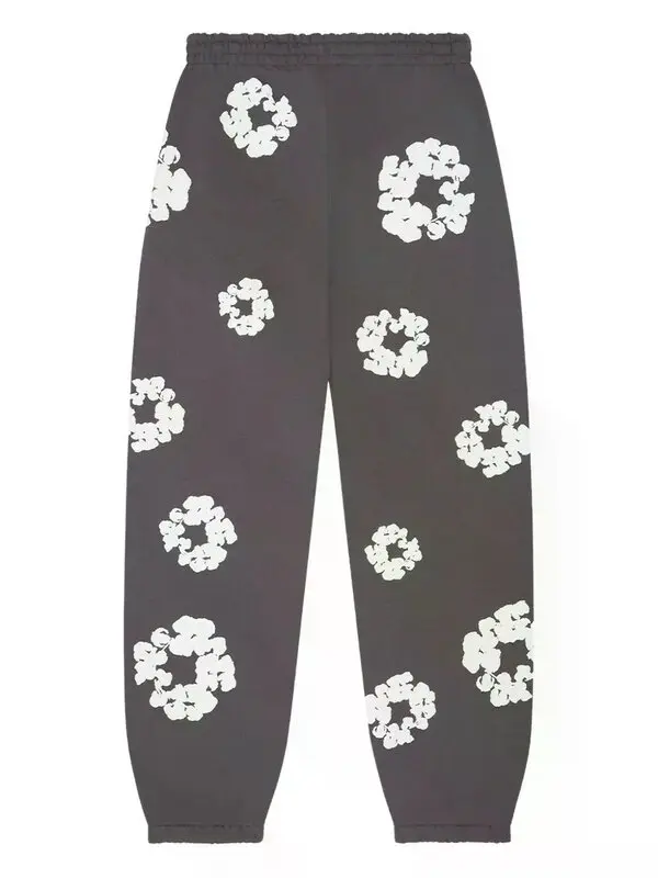 DENIM TEARS Cotton Wreath Drawstring Track Pants - Grey