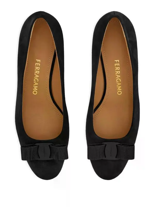 FERRAGAMO Vara Bow Block-heel Pumps - Black
