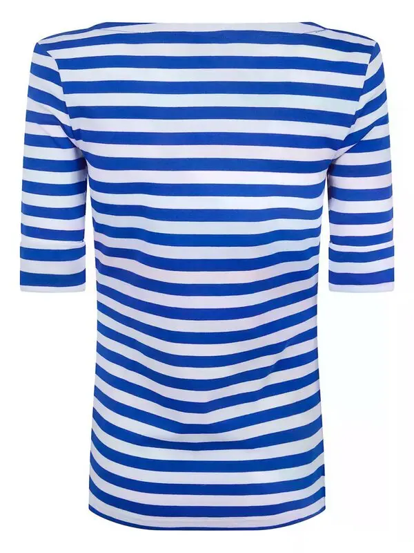 Ralph Lauren Striped Half-sleeve Top - Blue