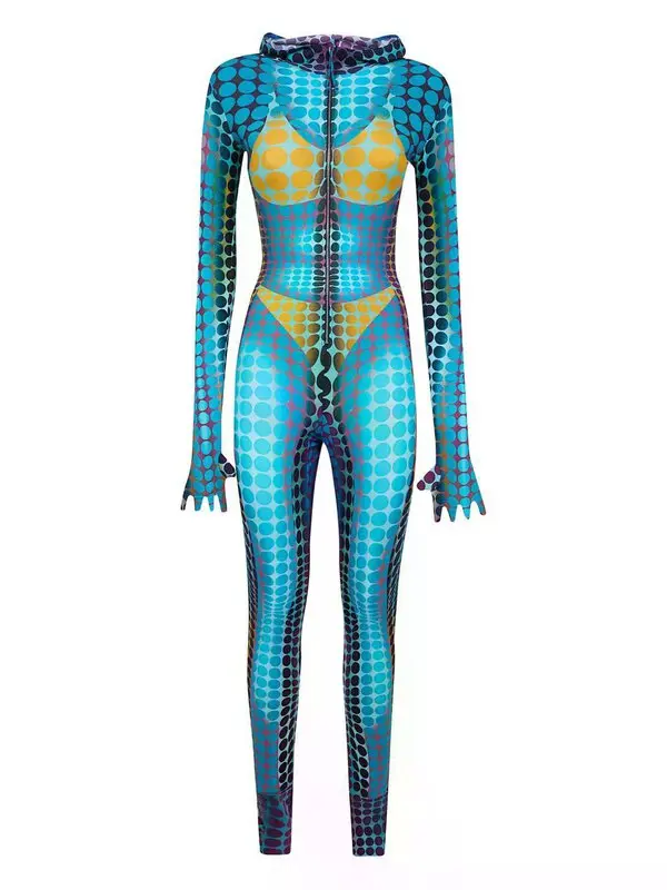Jean Paul Gaultier Polka-dot Jumpsuit - Blue