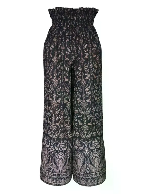 Veronica Beard Shirred Paisley Trousers