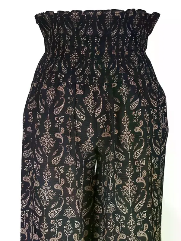 Veronica Beard Shirred Paisley Trousers