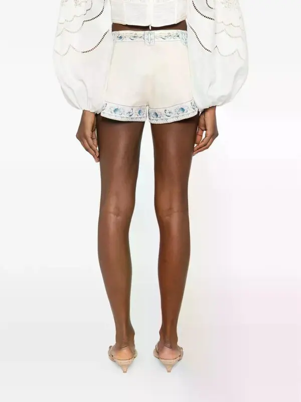 Zimmermann Embroidered Drawstring Shorts