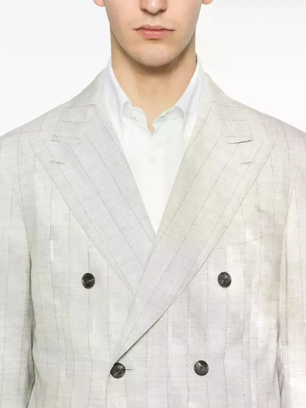 Caruso Norma Double-breasted Check-pattern Suit
