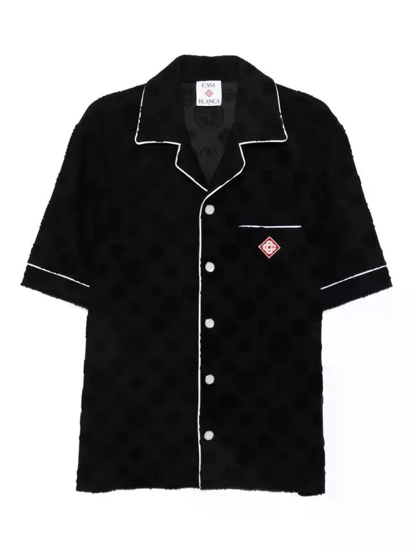 Casablanca Towlling Patterned Piped Shirt - Black