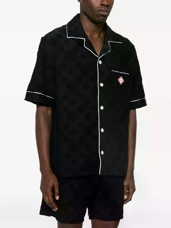 Casablanca Towlling Patterned Piped Shirt - Black