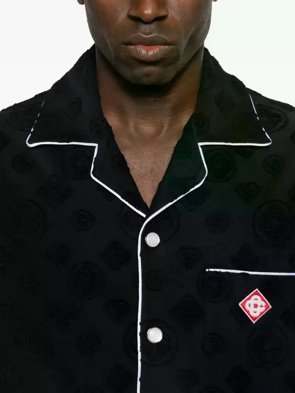 Casablanca Towlling Patterned Piped Shirt - Black