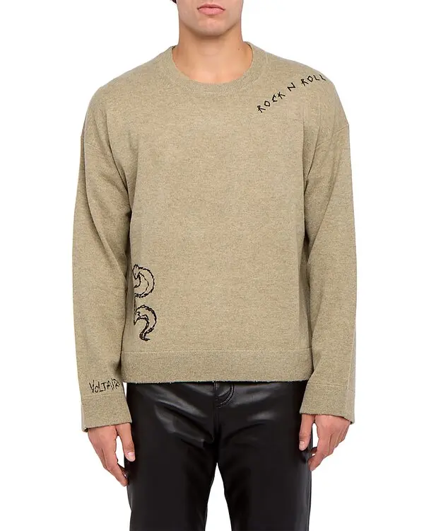 Zadig&Voltaire Marko Sketch Crewneck Sweater - Olive