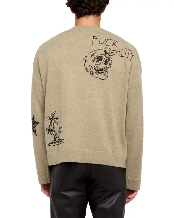 Zadig&Voltaire Marko Sketch Crewneck Sweater - Olive