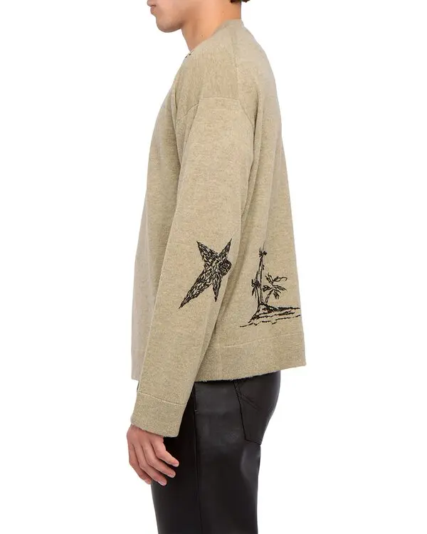 Zadig&Voltaire Marko Sketch Crewneck Sweater - Olive