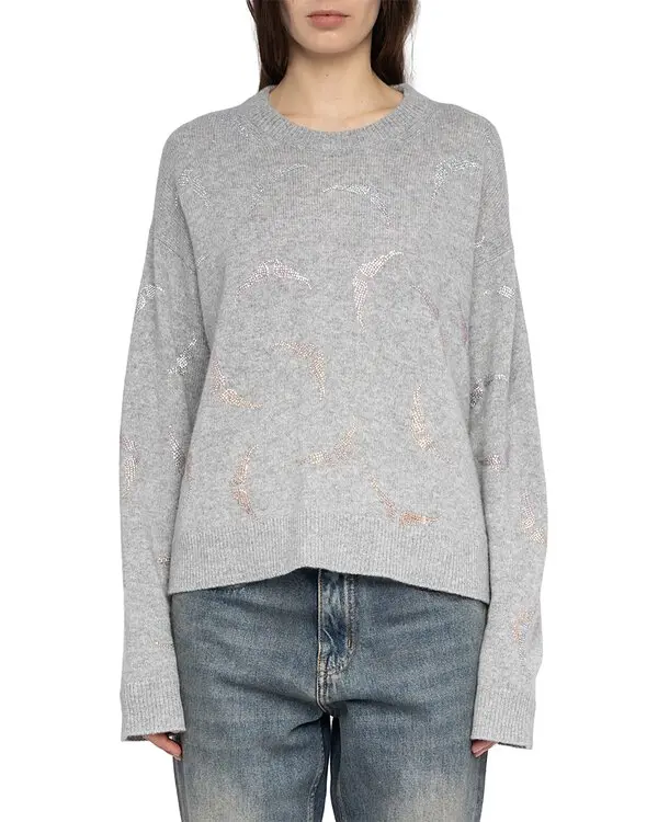 Zadig&Voltaire Markuz Wings Cashmere Sweater - Gris Chine