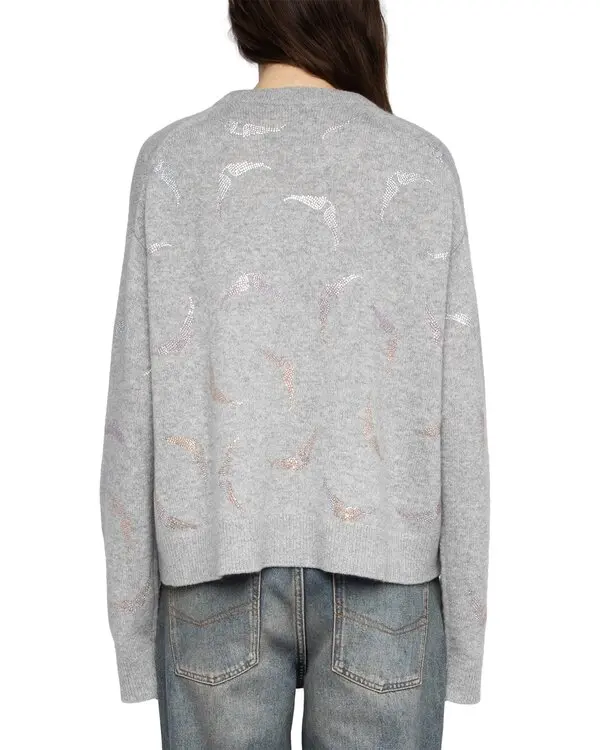 Zadig&Voltaire Markuz Wings Cashmere Sweater - Gris Chine