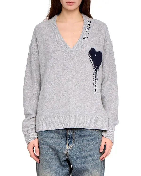 Zadig&Voltaire Mikyaz Cashmere Sweater - Gris Chine