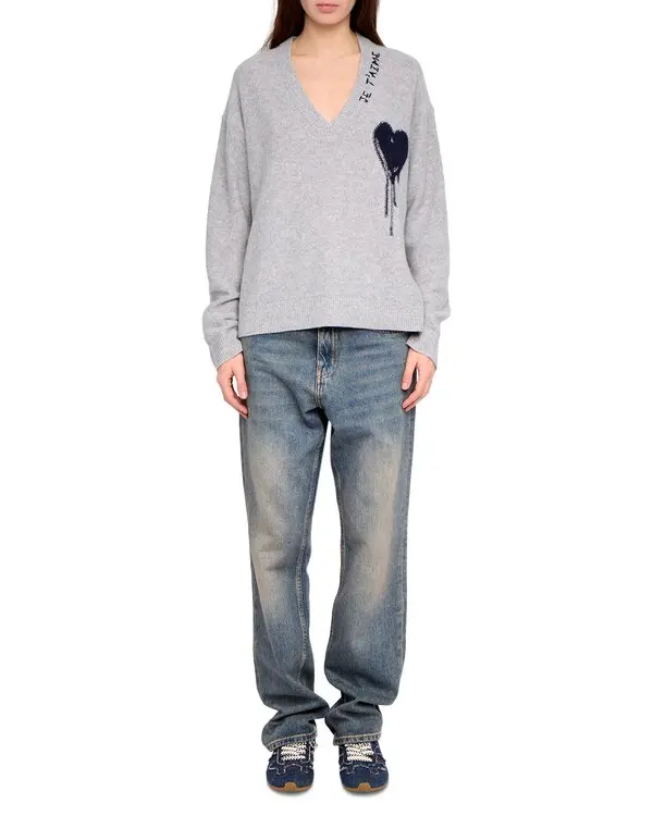 Zadig&Voltaire Mikyaz Cashmere Sweater - Gris Chine
