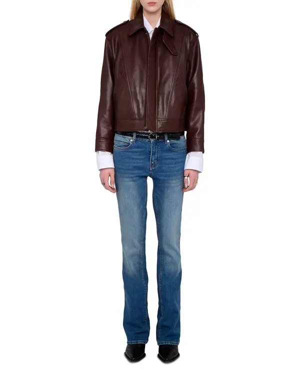 Zadig&Voltaire Kimo Leather Jacket - Burgundy