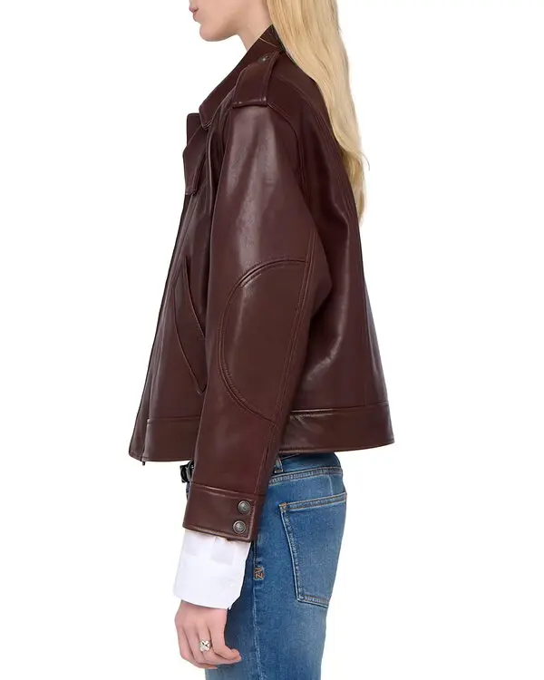 Zadig&Voltaire Kimo Leather Jacket - Burgundy