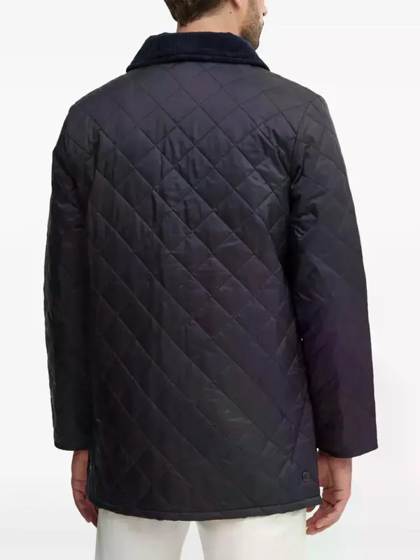 Barbour Liddesdale Corduroy-collar Quilted Jacket - Blue