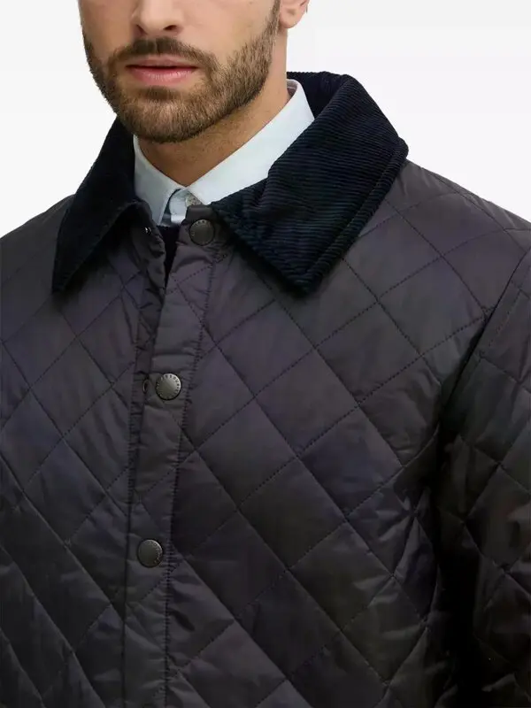 Barbour Liddesdale Corduroy-collar Quilted Jacket - Blue