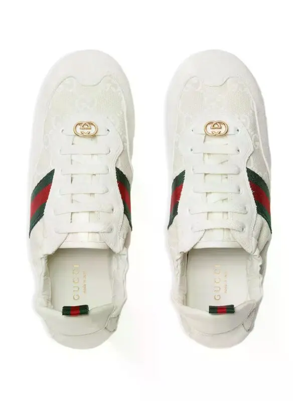 Gucci Striped Suede Sneakers