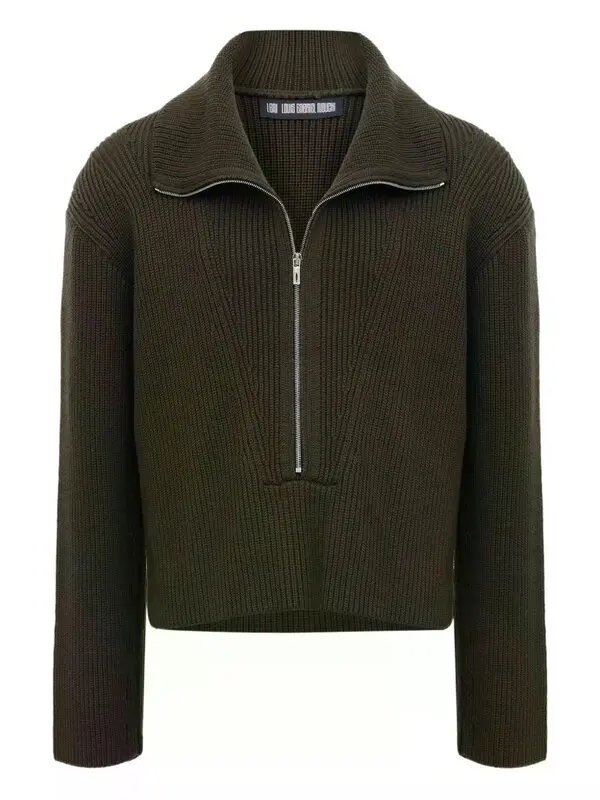 LGN LOUIS GABRIEL NOUCHI Zip Ribbed Sweater
