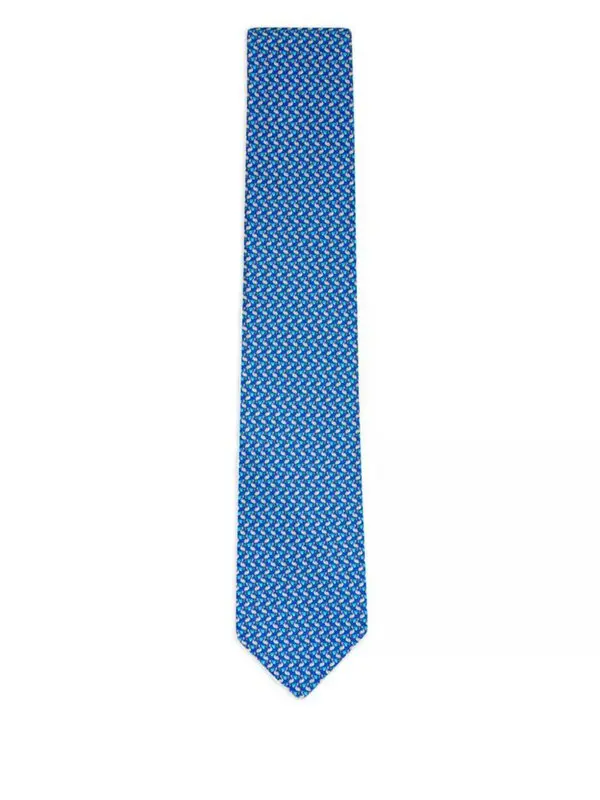 FERRAGAMO Patterned Neck Tie - Blue