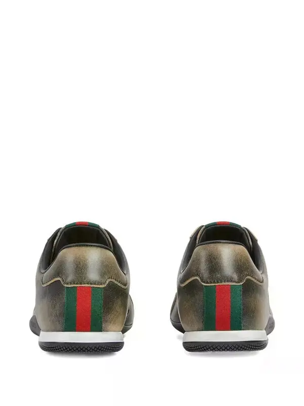 Gucci Distressed Web-stripe Sneakers