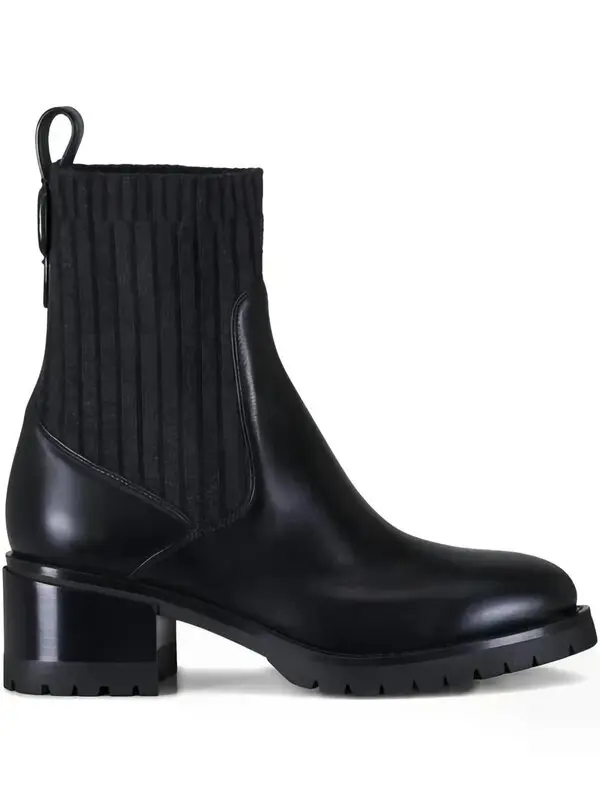 Santoni Ribbed Buckle Boots