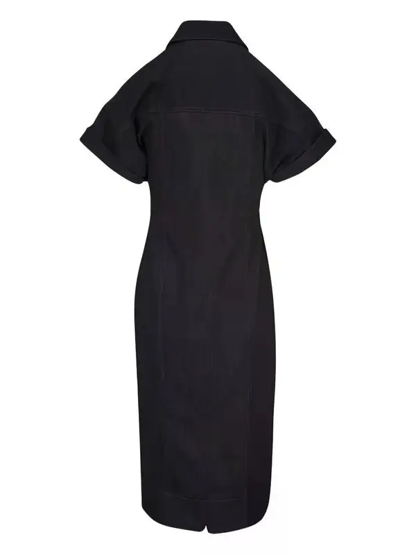 Akris Zip Short-sleeve Midi Dress