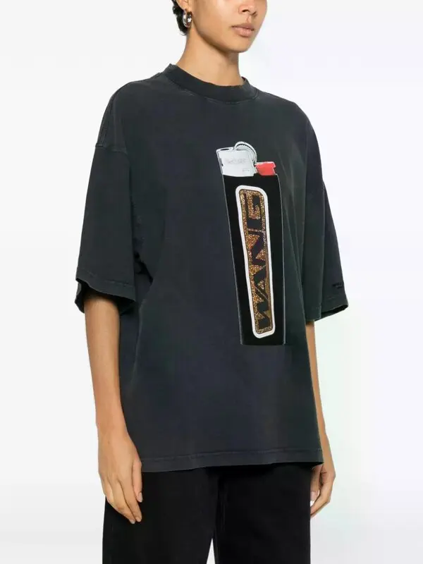 Alexander Wang Rhinestone-embellished Graphic-print T-shirt - Black