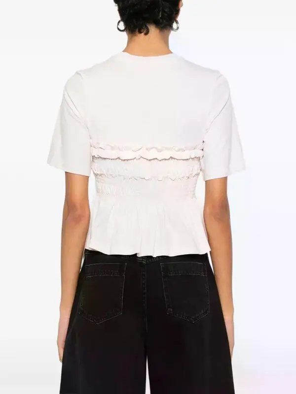Cecilie Bahnsen Ruffled Shirred T-shirt - Pink