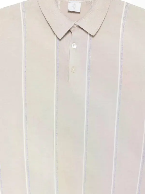 Eleventy Striped Short-sleeve Polo Shirt