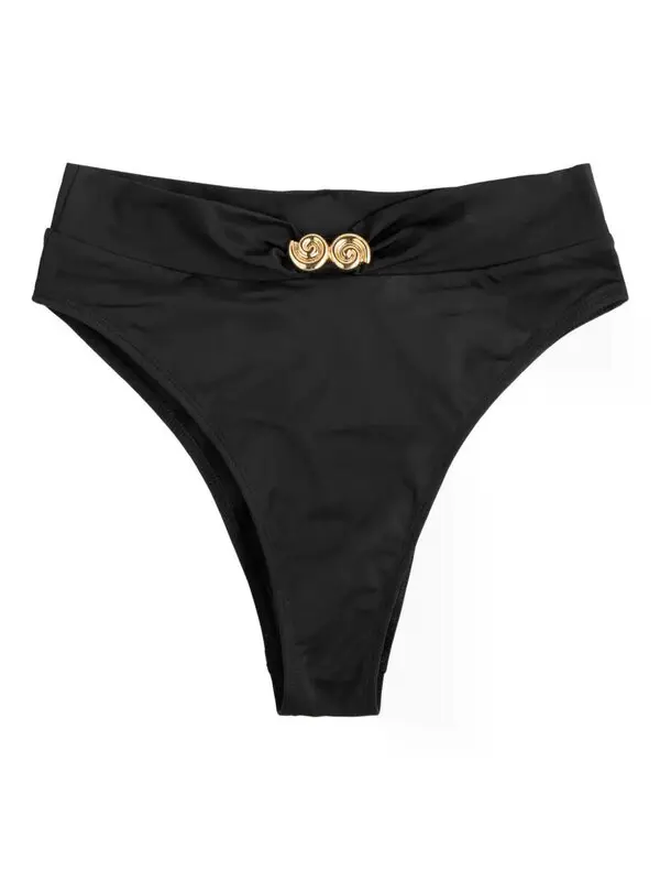 AWAY THAT DAY Twist-detail Bikini Bottoms - Black