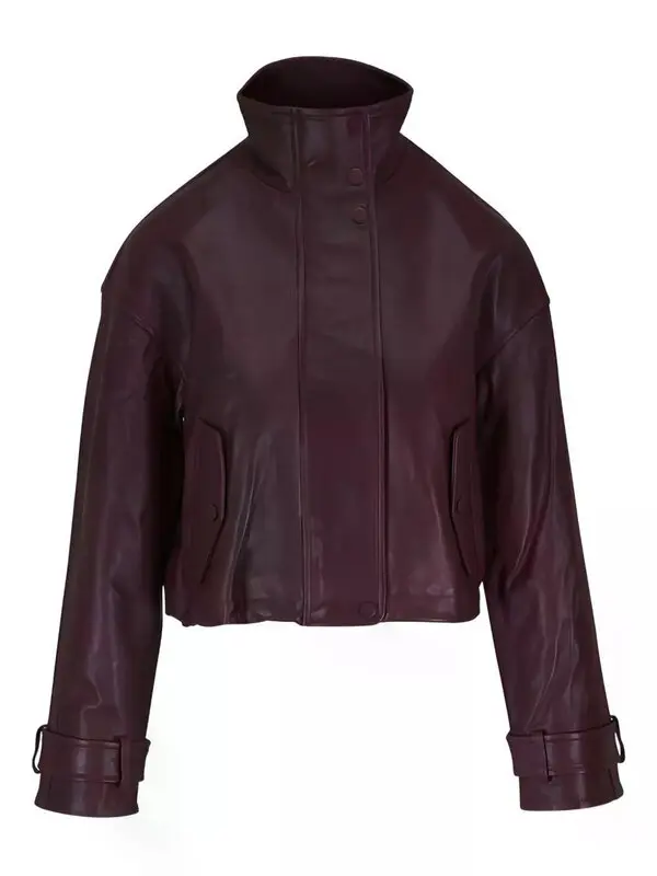 Veronica Beard Buttoned Leather Jacket - Purple