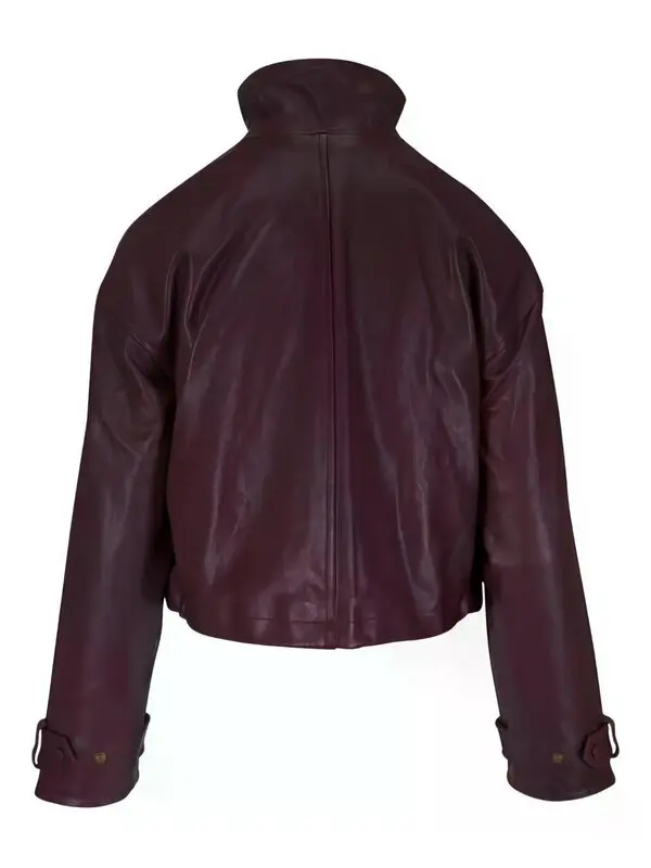 Veronica Beard Buttoned Leather Jacket - Purple
